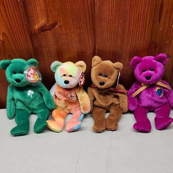 Ty | Toys | Ty Green And Brown Stuffed Animals Plush Set | Poshmark